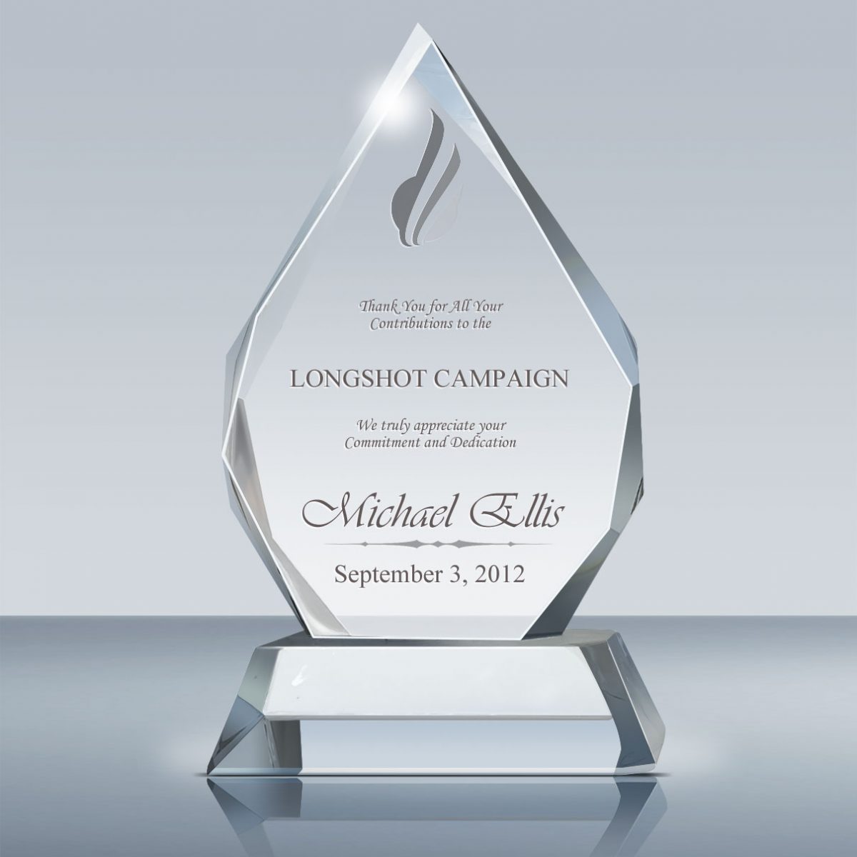 Employee Crystal Award – Blue Crest Achievement Plaque (037 ...