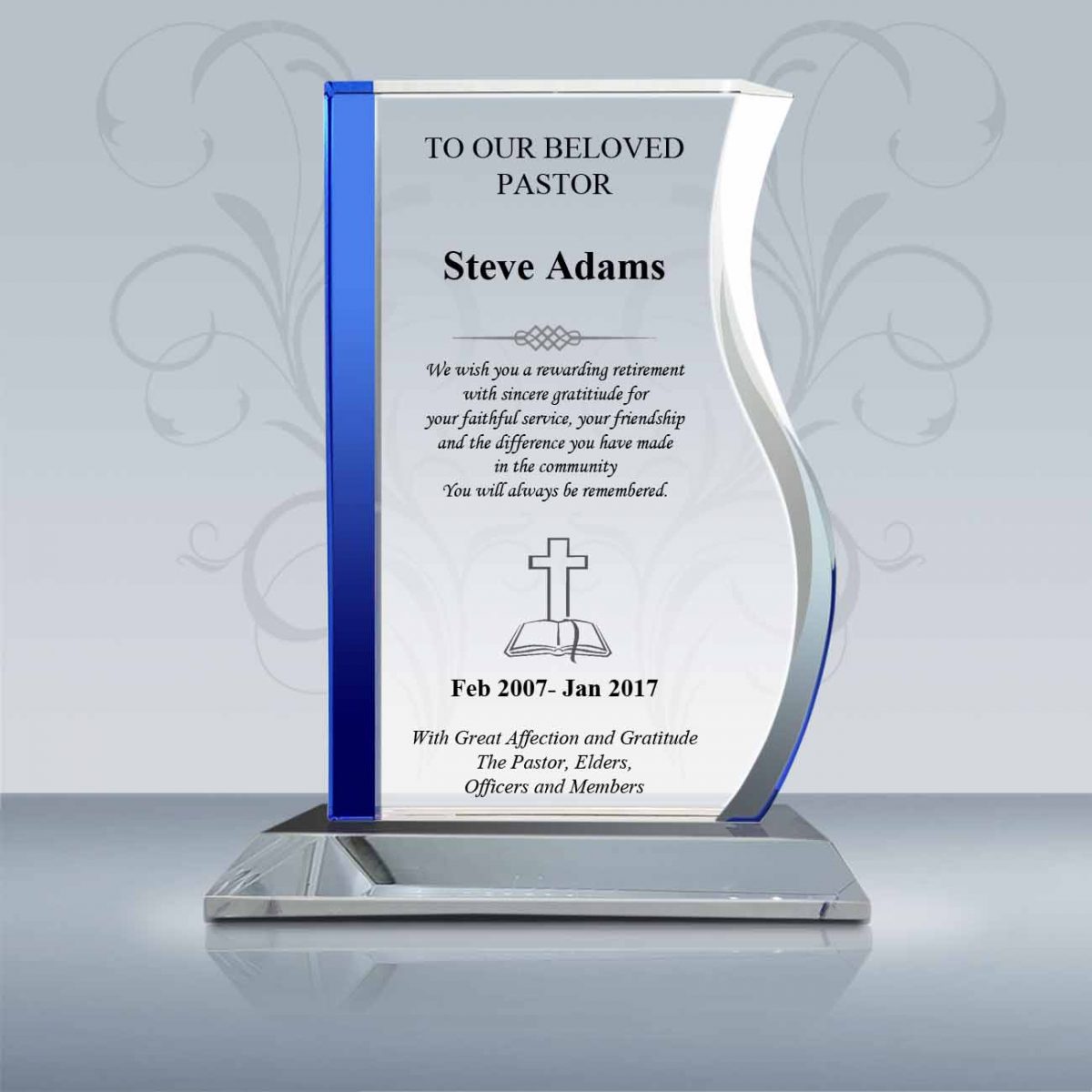 Pastor Retirement Gift – Goodcount 3D Crystal Etching Gift & Award