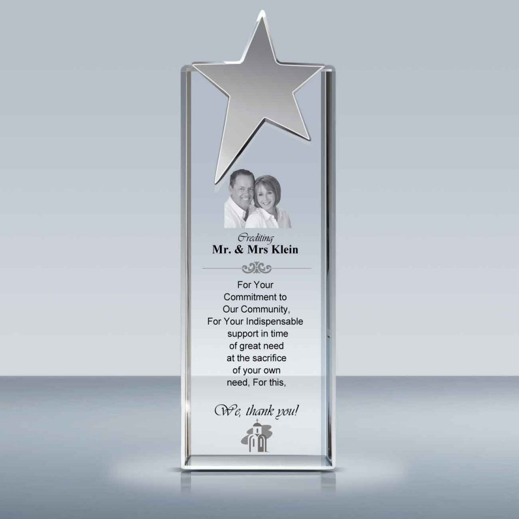 Community Service Award – Shining Star Crystal Plaque (033) – Goodcount ...