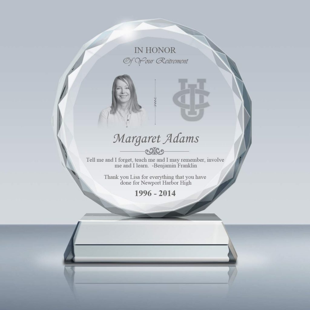 Teacher Retirement Gift – Goodcount 3D Crystal Etching Gift & Award