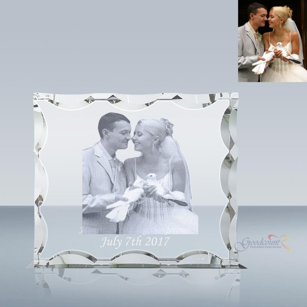 3″ Crystal Photo LED Base – Goodcount 3D Crystal Etching Gift & Award