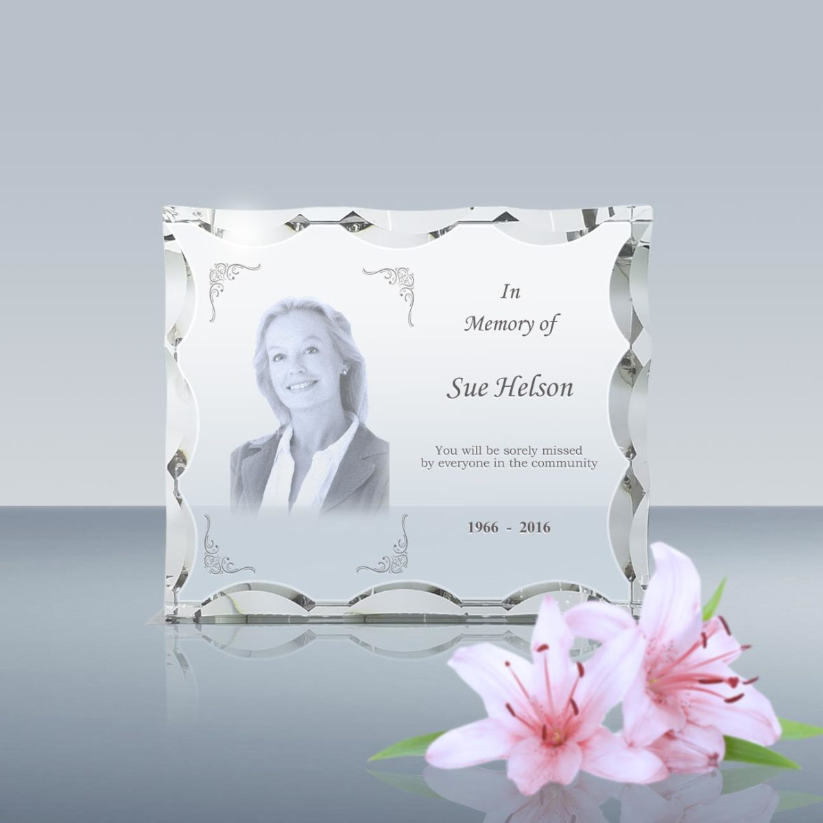 Memorial Photo Crystal Goodcount 3d Crystal Etching T And Award